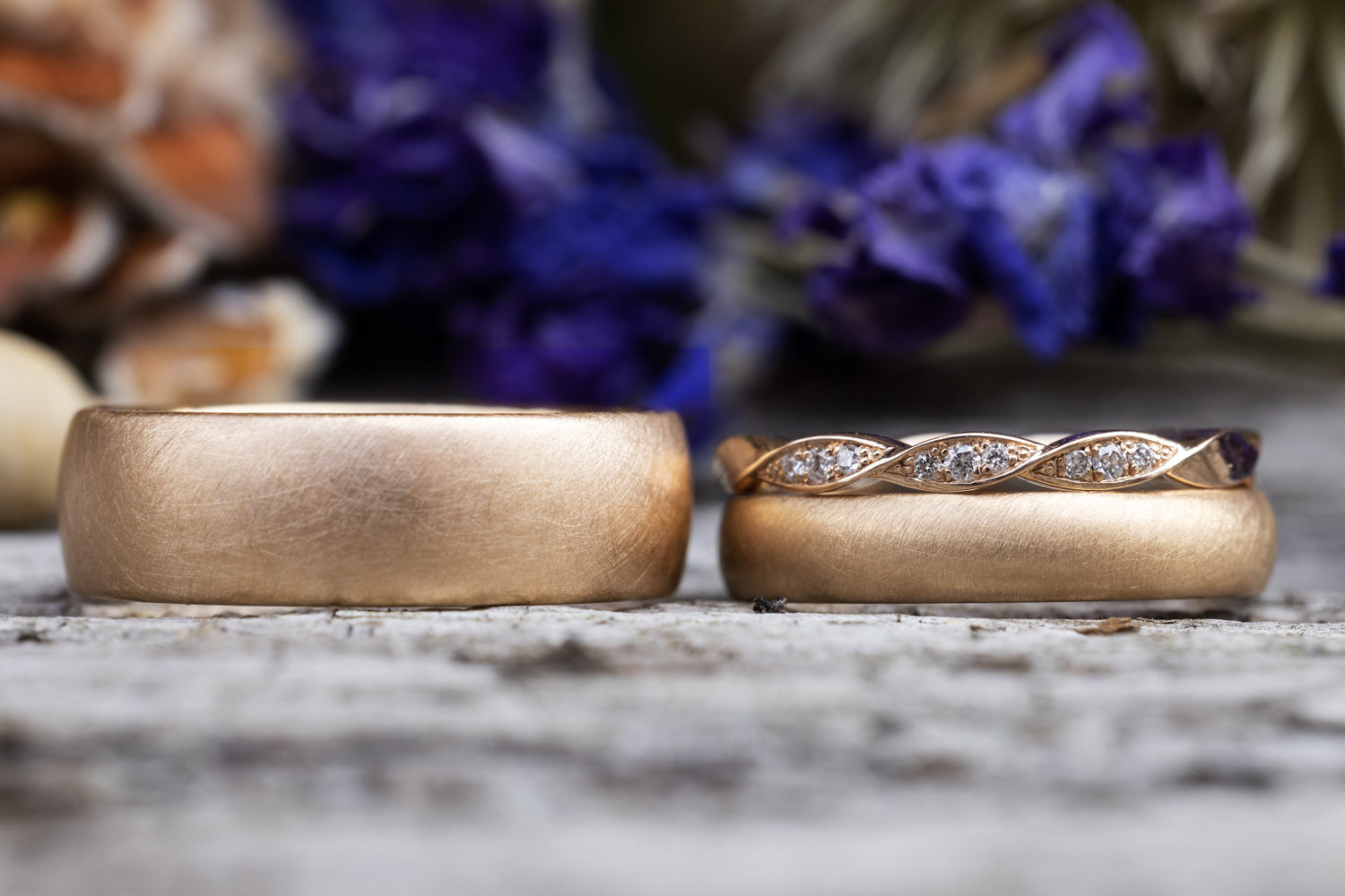 trauringmanufaktur - Eheringe Set Pur Vintage Flower